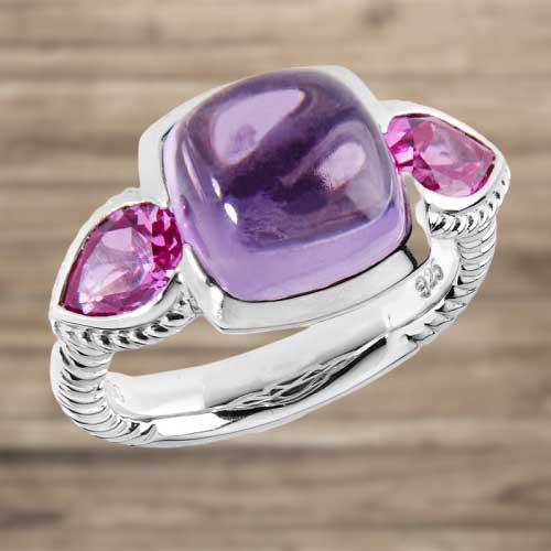Buy Gemstone Rings - 925 Silver Cut & Cab Rings online Store
