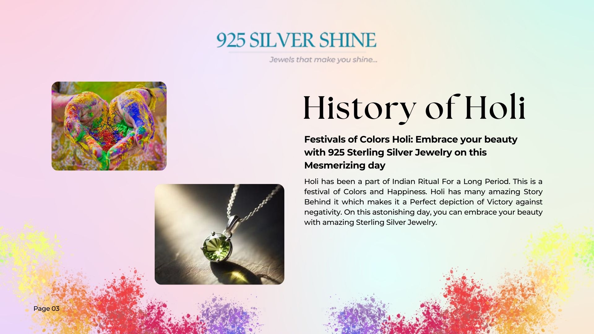 925 Sterling Silver Jewelry on holi festival