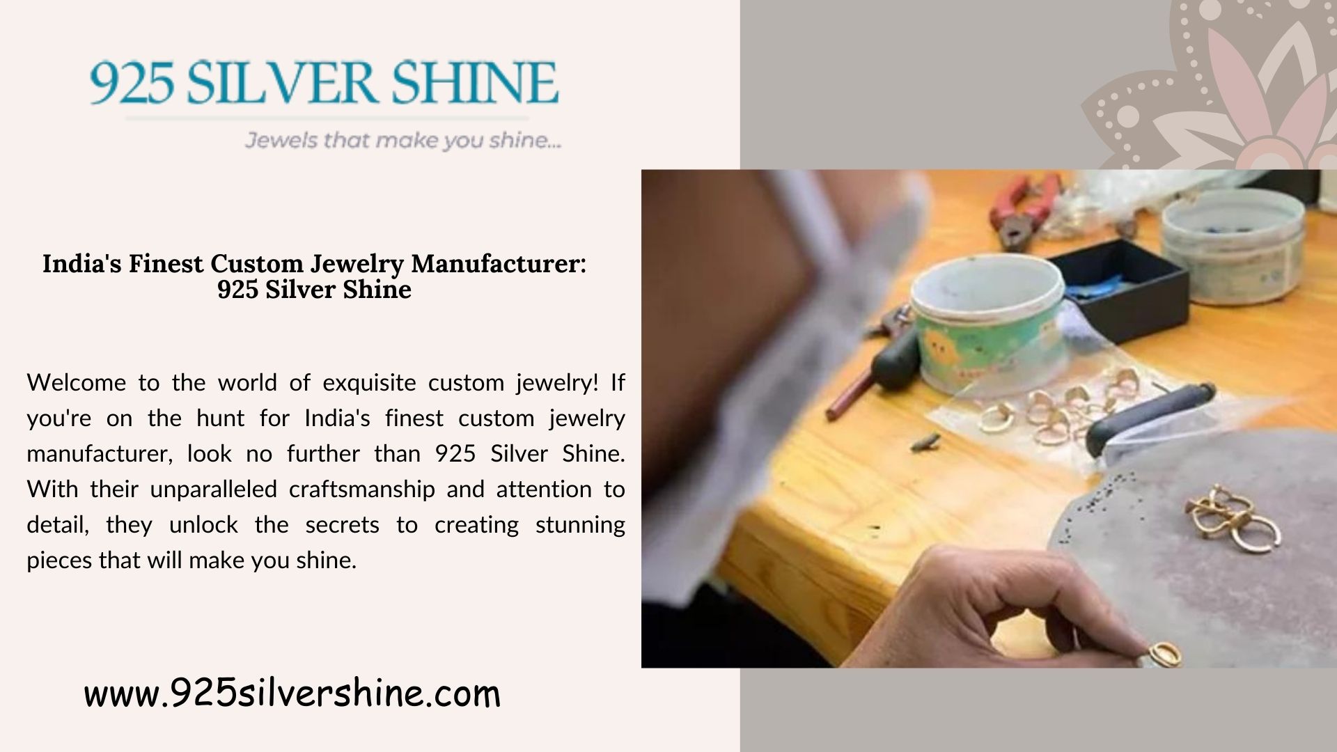 India's Finest Custom Jewelry Manufacturer: 925 Silver Shine